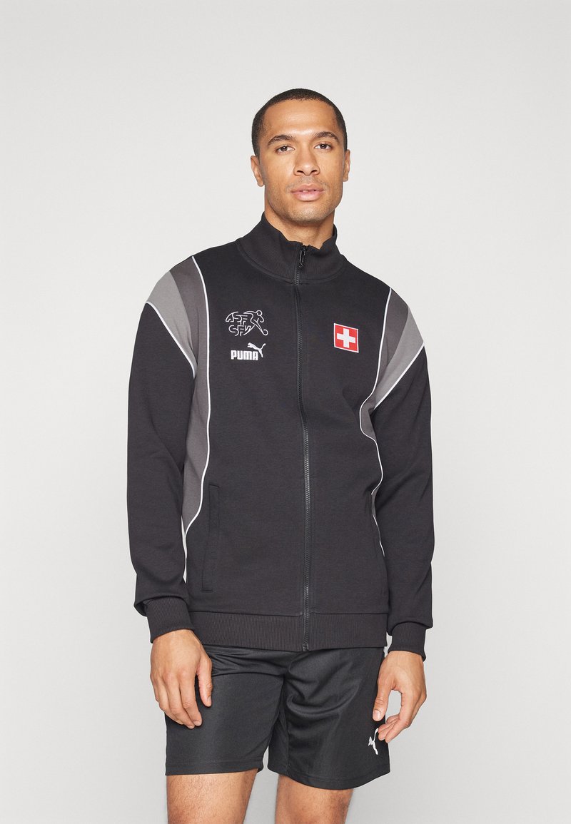 Puma SWITZERLAND SFV TRACK JACKET - Îmbrăcăminte echipe naționale - puma black/shadow gray/negru ...