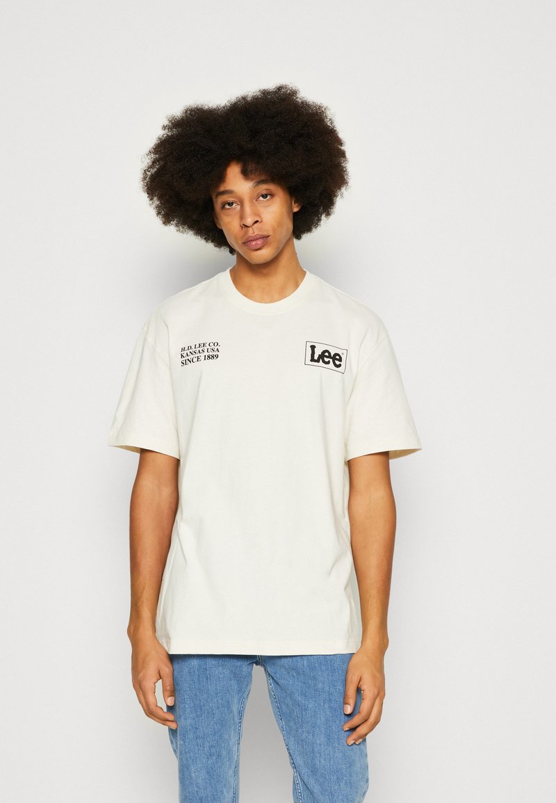Lee LOOSE LOGO TEE - T-Shirt print - ecru/offwhite - Zalando.de