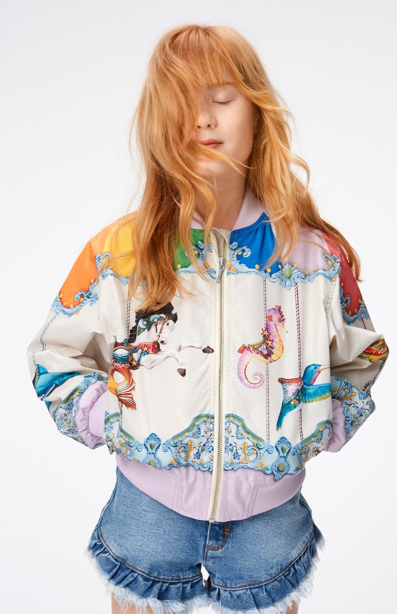 Molo HALIVA - Bomber Jacket - sea carousel/lilac - Zalando.de
