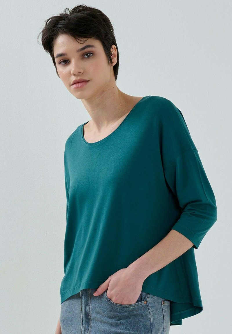 anou anou CLASSIC BLOUSE - Long sleeved top - dark green - Zalando.ie