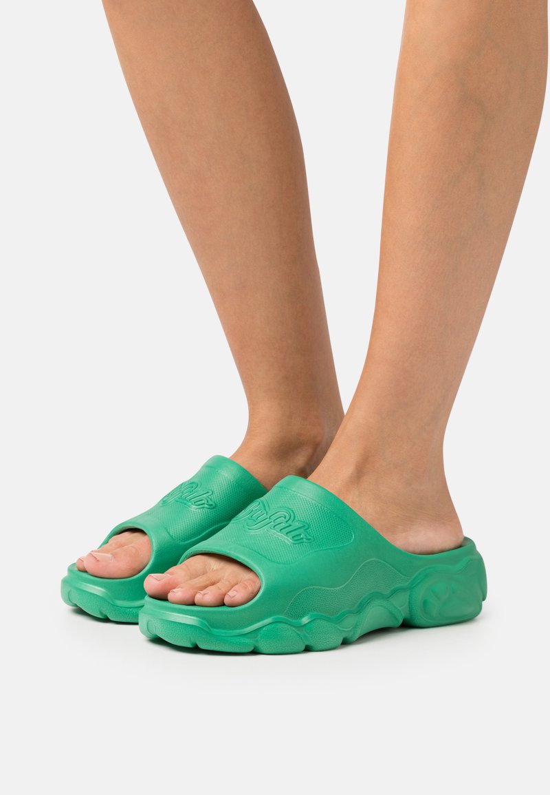 Buffalo SLIDE - Heeled mules - green - Zalando.ie