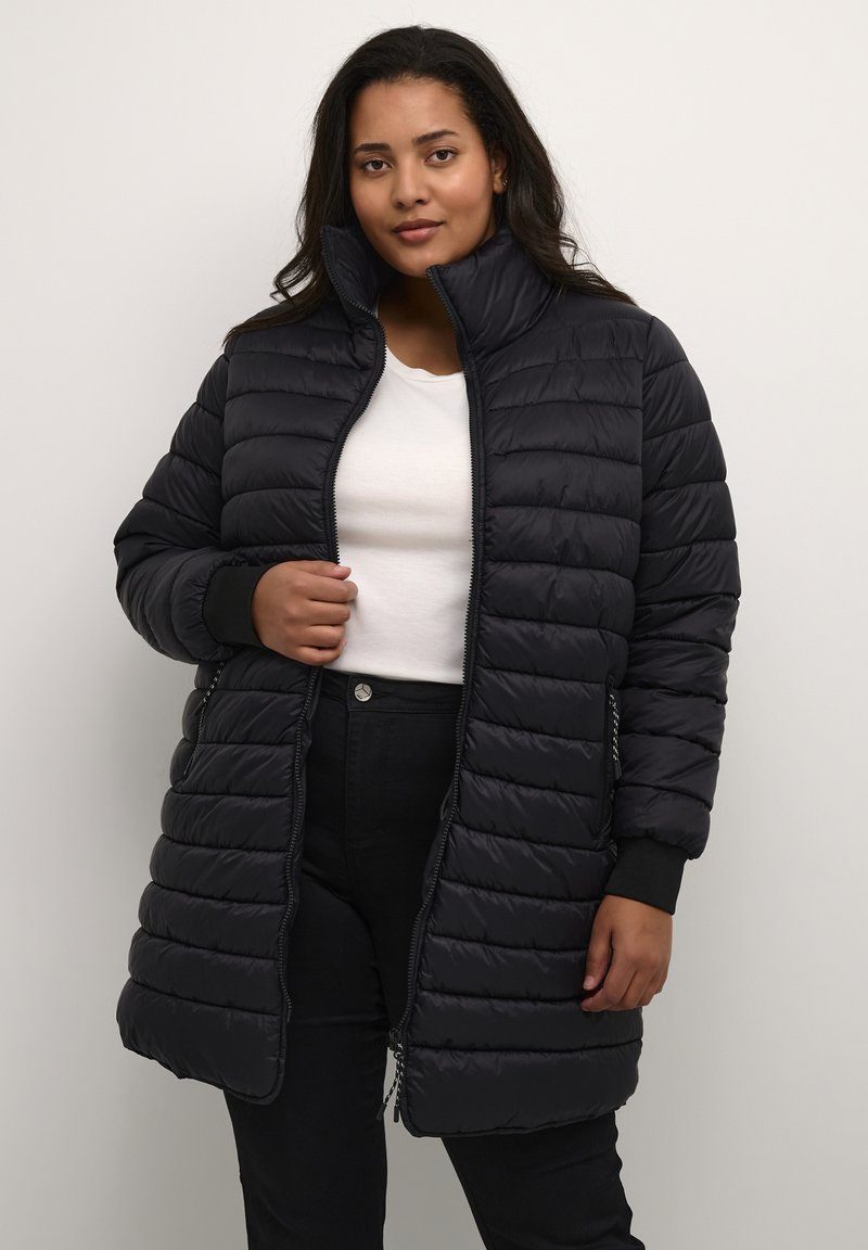 Kaffe Curve PLUS SIZE - Płaszcz zimowy/czarny melanż - Zalando.pl