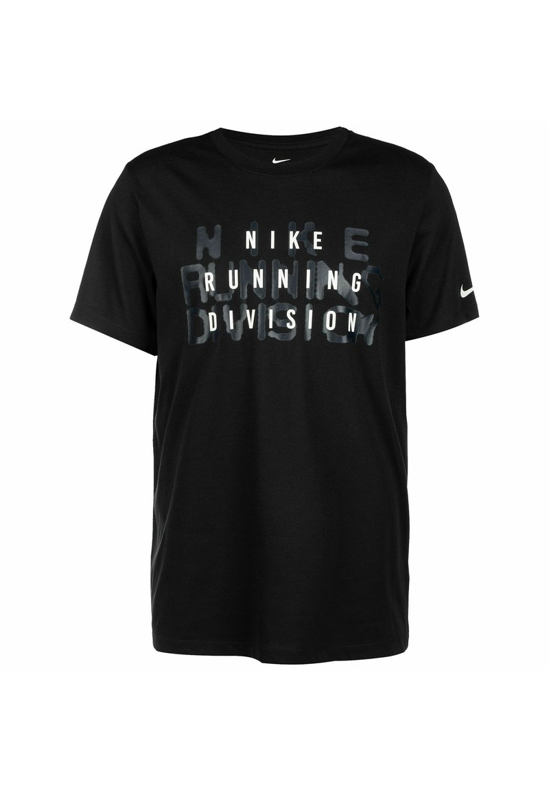Nike Performance DRI FIT RUN DIVISION - T-Shirt print - black/schwarz ...