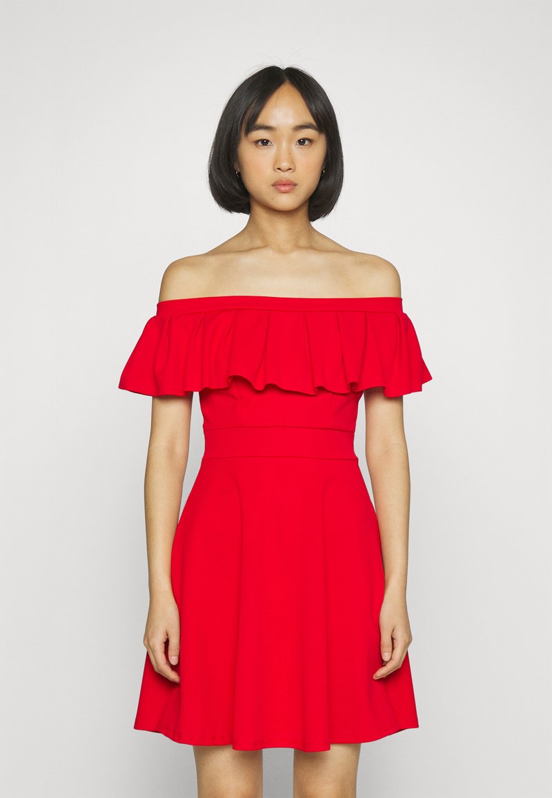 WAL G PETITE ALEXA RUFFLE SKATER - Vapaa-ajan mekko - red/punainen ...