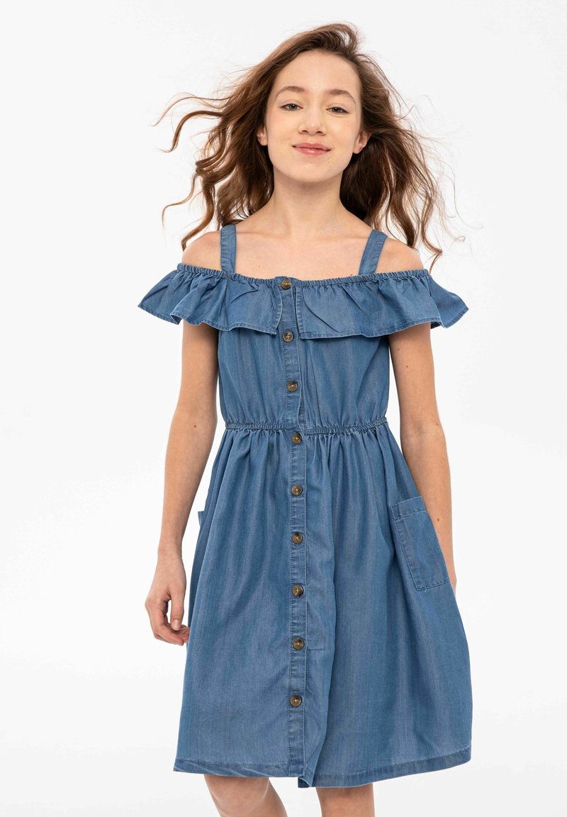 MINOTI OFF SHOULDER - Denim dress - blue denim - Zalando.ie