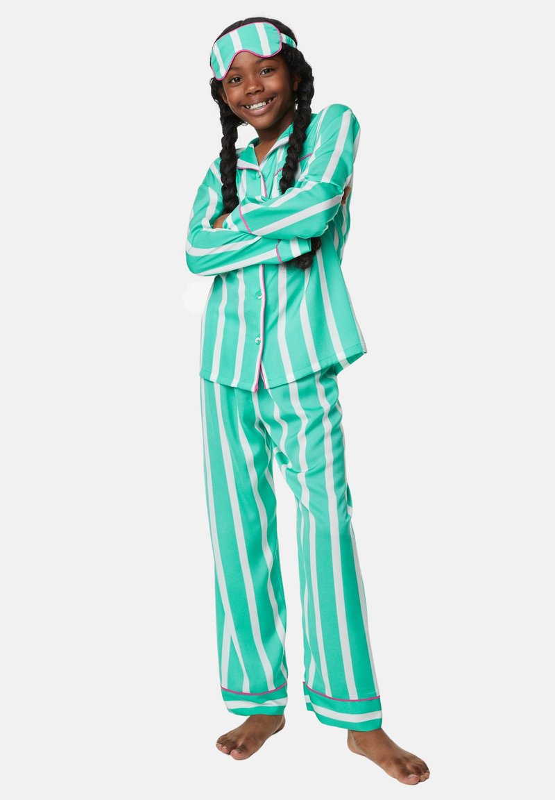 Marks & Spencer STRIPED SET - Pyjamas - green mix/grönmelerad - Zalando.se