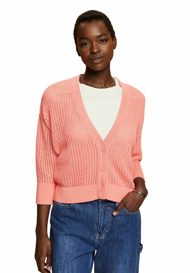 Esprit Collection Cardigan - coral/salmon - Zalando