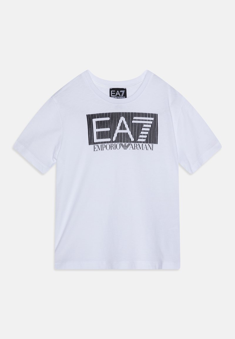 Ea7 Emporio Armani Visibility Unisex T Shirt Con Stampa Bianco