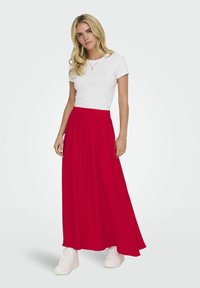 JDY ROCK PEPPER - Maxi skirt - racing red/mottled red - Zalando.co.uk