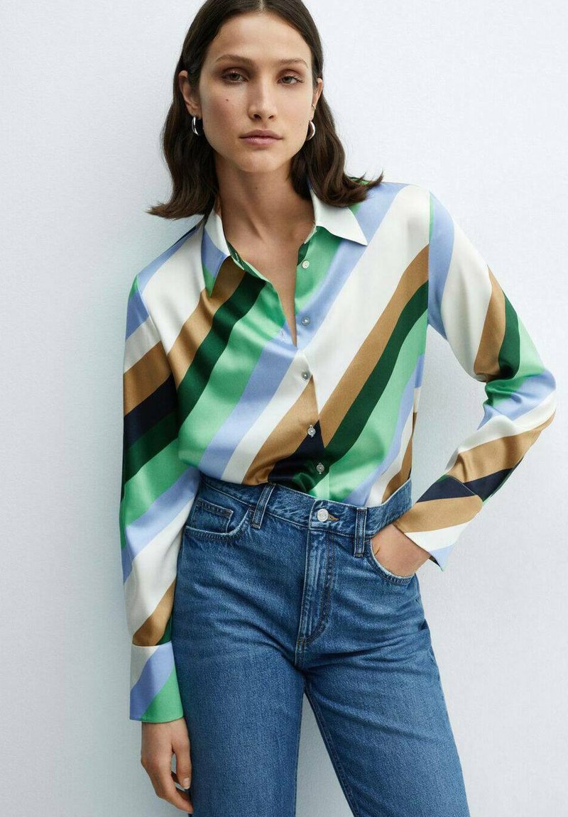 Mango VERDI - Button-down blouse - green - Zalando.ie