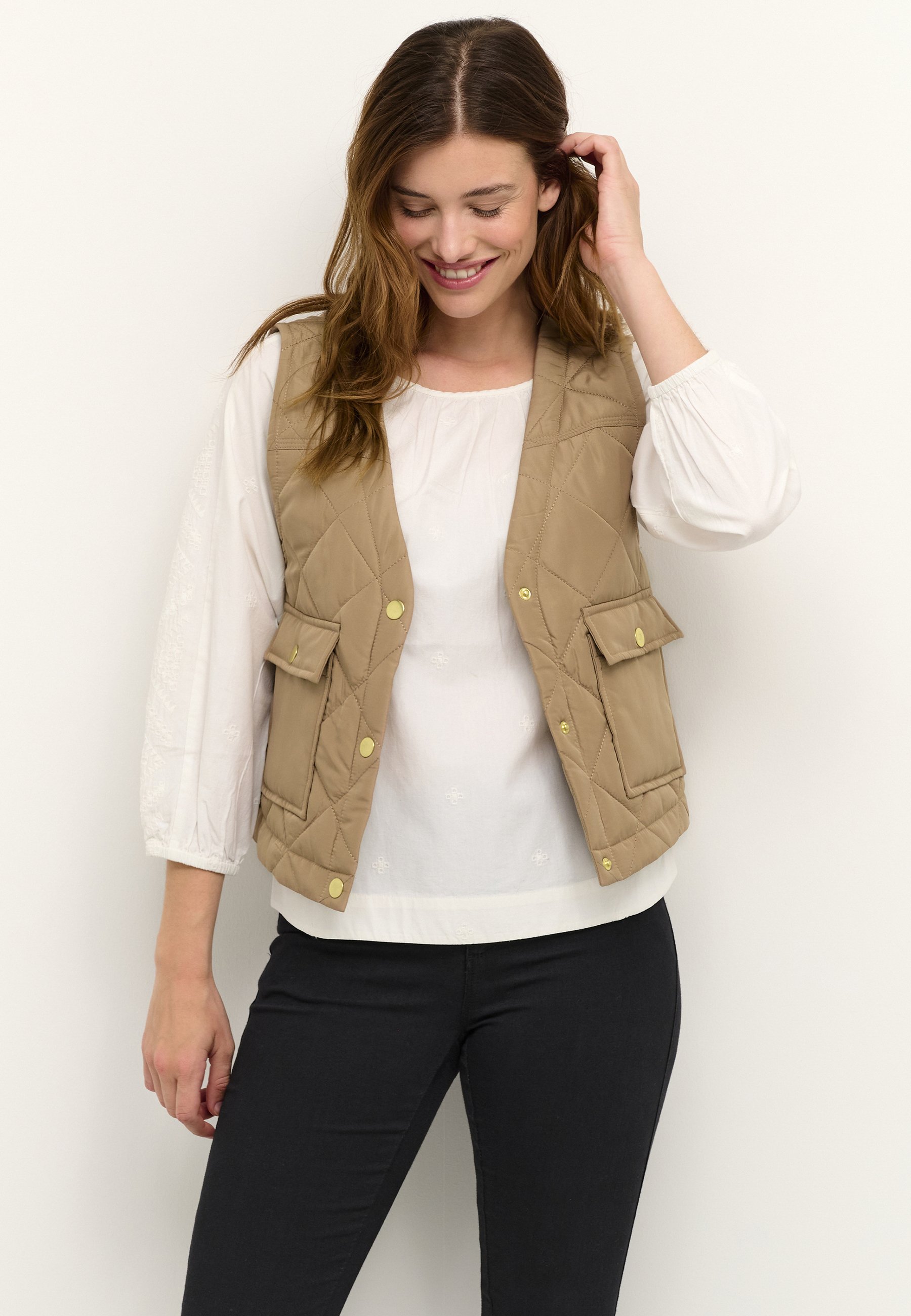 Kaffe BPALYA SHORT WAISTCOAT QUILTED VEST JACKET - Weste - amphora ...
