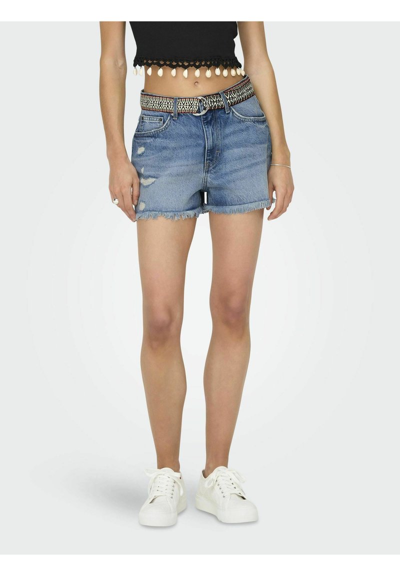 ONLY Denim shorts - medium blue denim/blue denim - Zalando