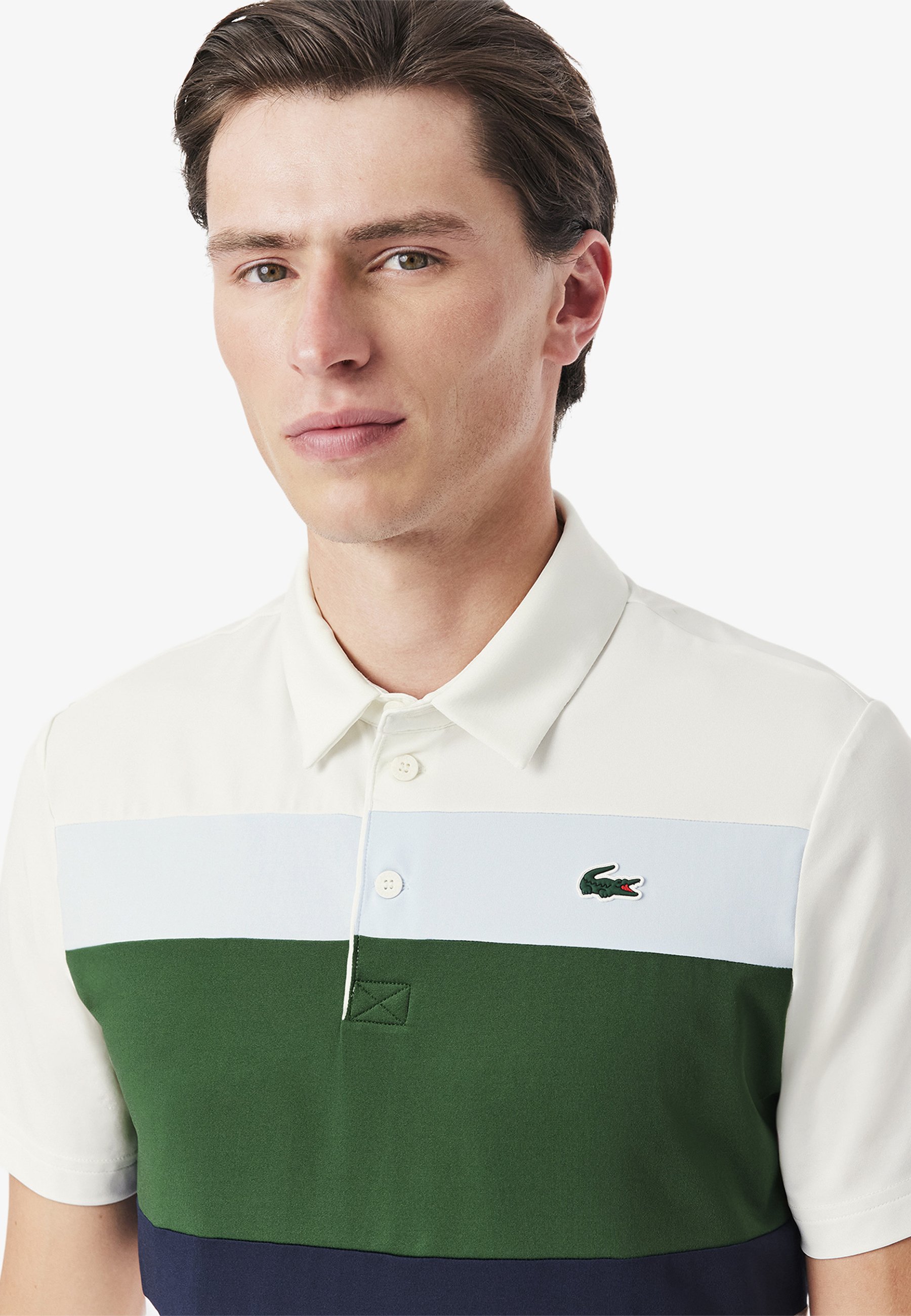 Lacoste Sport SHORT SLEEVES Polo blanc vert bleu clair diz blanc ZALANDO.FR