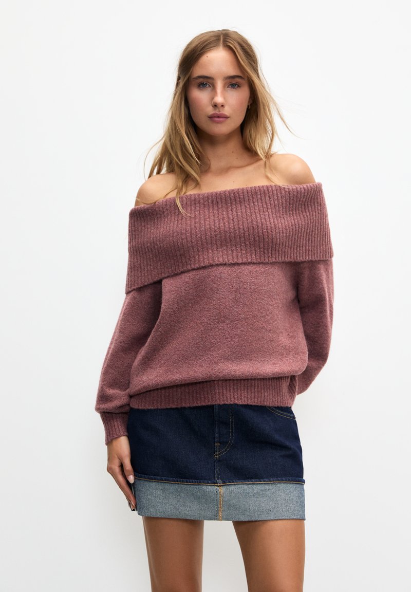 PULL&BEAR BARDOT SOFT - Strickpullover - pink - Zalando.de