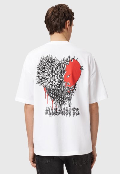 AllSaints REDACT CREW - Printtipaita - ashen white/valkoinen - Zalando.fi