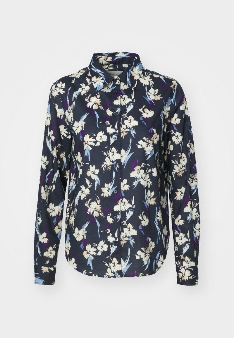 GANT FLORAL PRINT VOILE - Button-down blouse - evening blue/dark blue ...