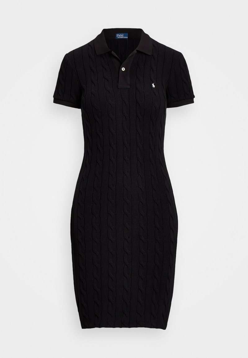 Polo Ralph Lauren SHORT SLEEVE DAY DRESS - Strickkleid - black/schwarz - Zalando.ch