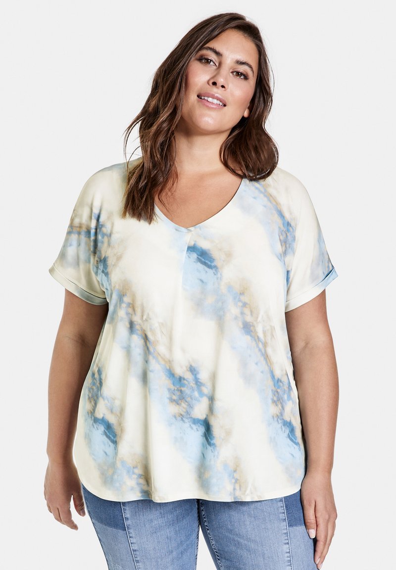 Samoon 1/2 ARM MIT BATIK PRINT - Blouse - offwhite gemustert/off-white ...