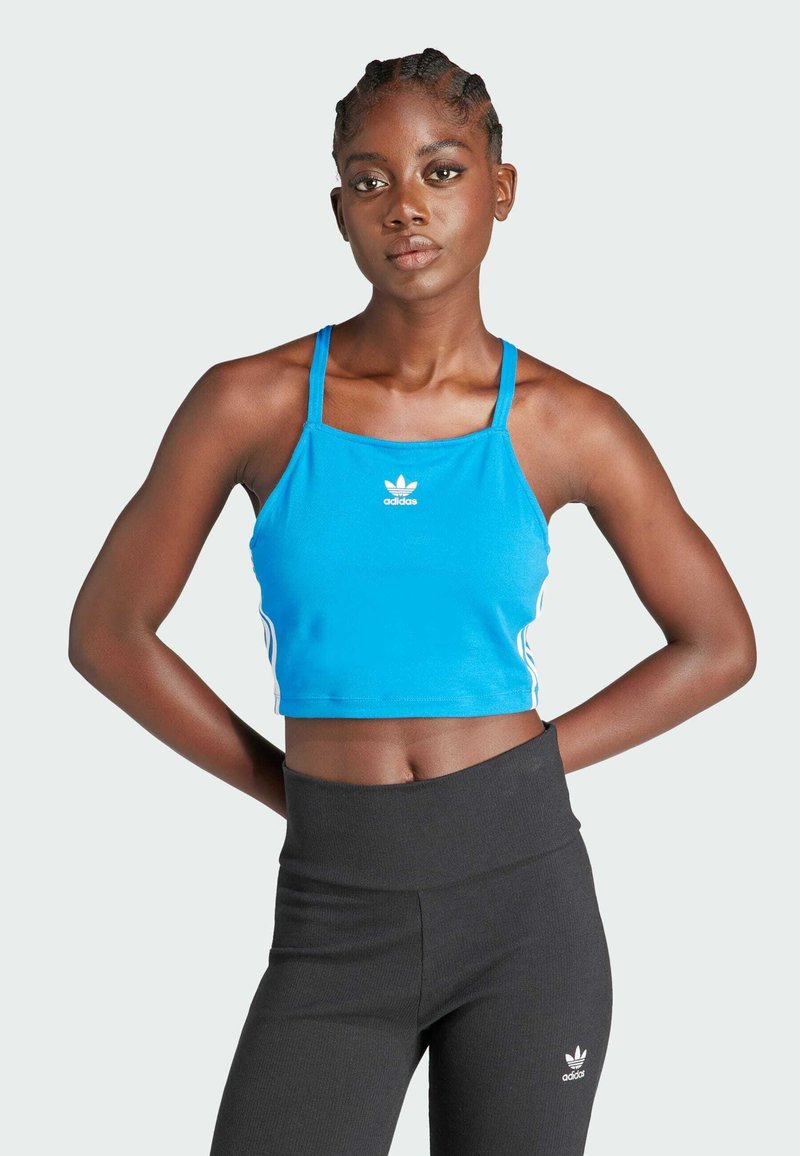 adidas Originals ADICOLOR 3-STRIPES CROP LONG-SLEEVE - Top - bluebird ...
