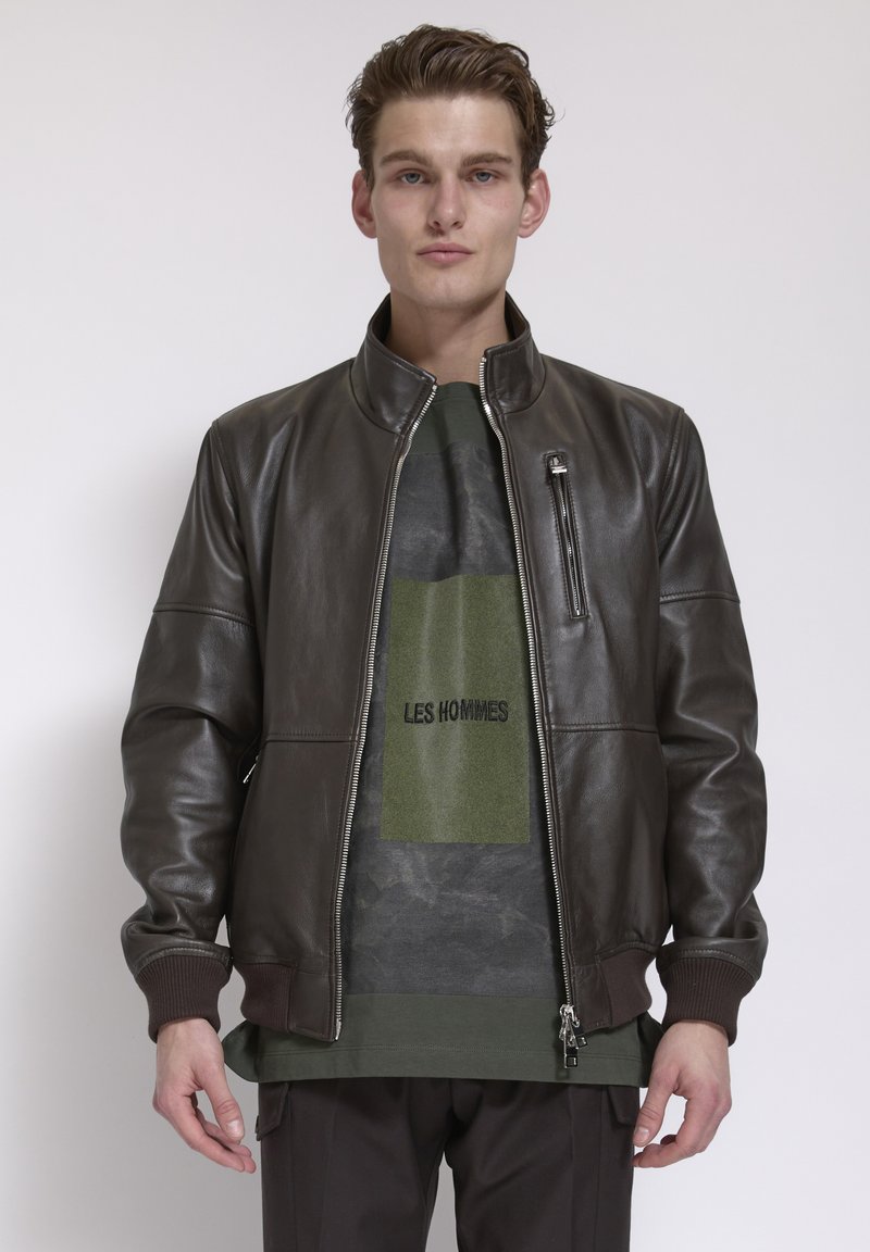 LES HOMMES Lederjacke - brown/braun - Zalando.at