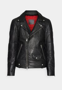 AllSaints RYDER PUFFER BIKER - Leather jacket - black - Zalando.co.uk