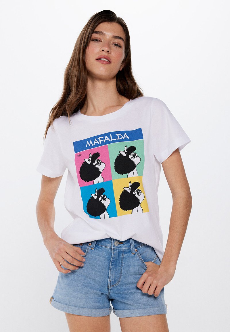 Springfield MAFALDA - T-shirt imprimé - white/blanc - ZALANDO.FR