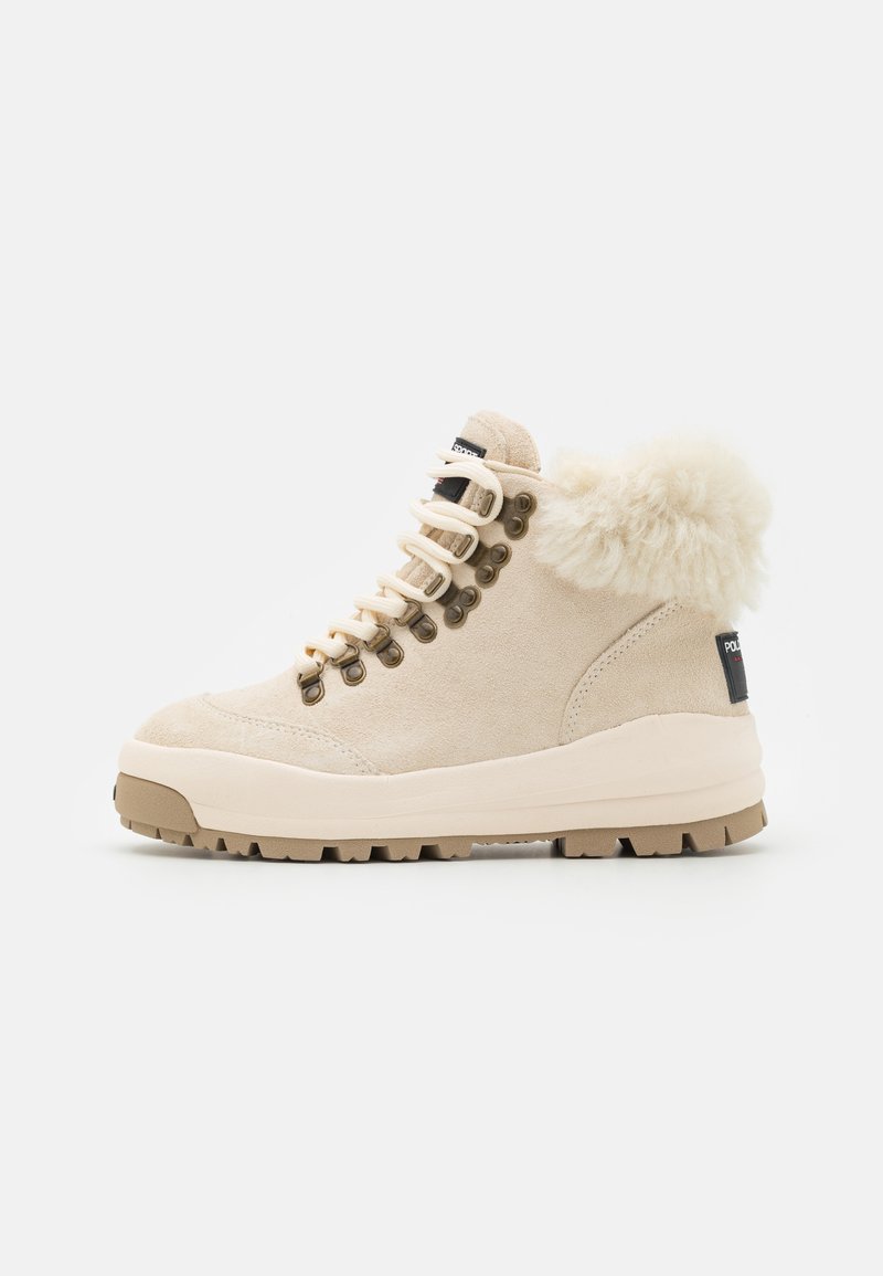 Polo Ralph Lauren SHEARLING TRIM SUEDE HIKING BOOT - Ankle boots ...