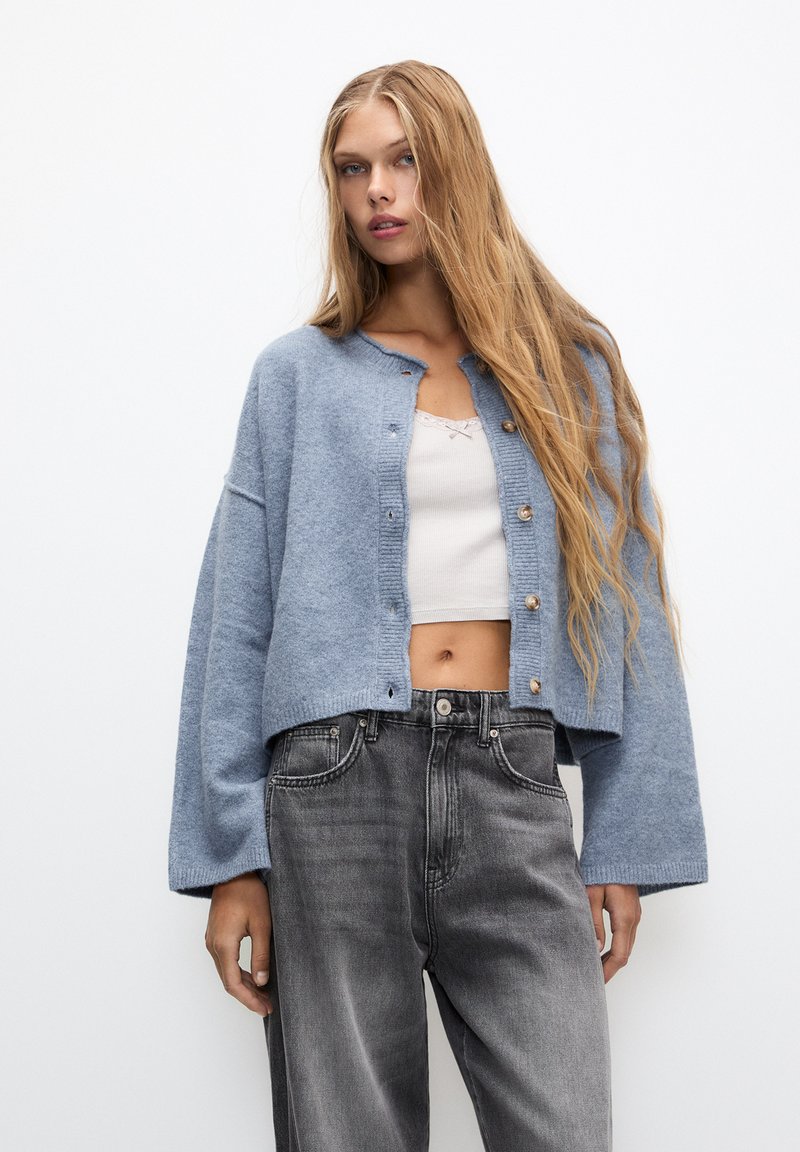 PULL&BEAR BUTTONED - Kardigan - blue/modrá - Zalando.cz