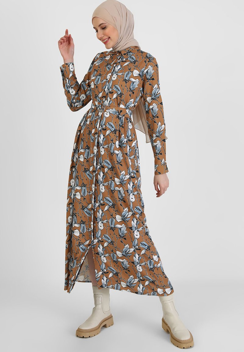 Modanisa REFKA CASUAL - Blusenkleid - camel - Zalando.de