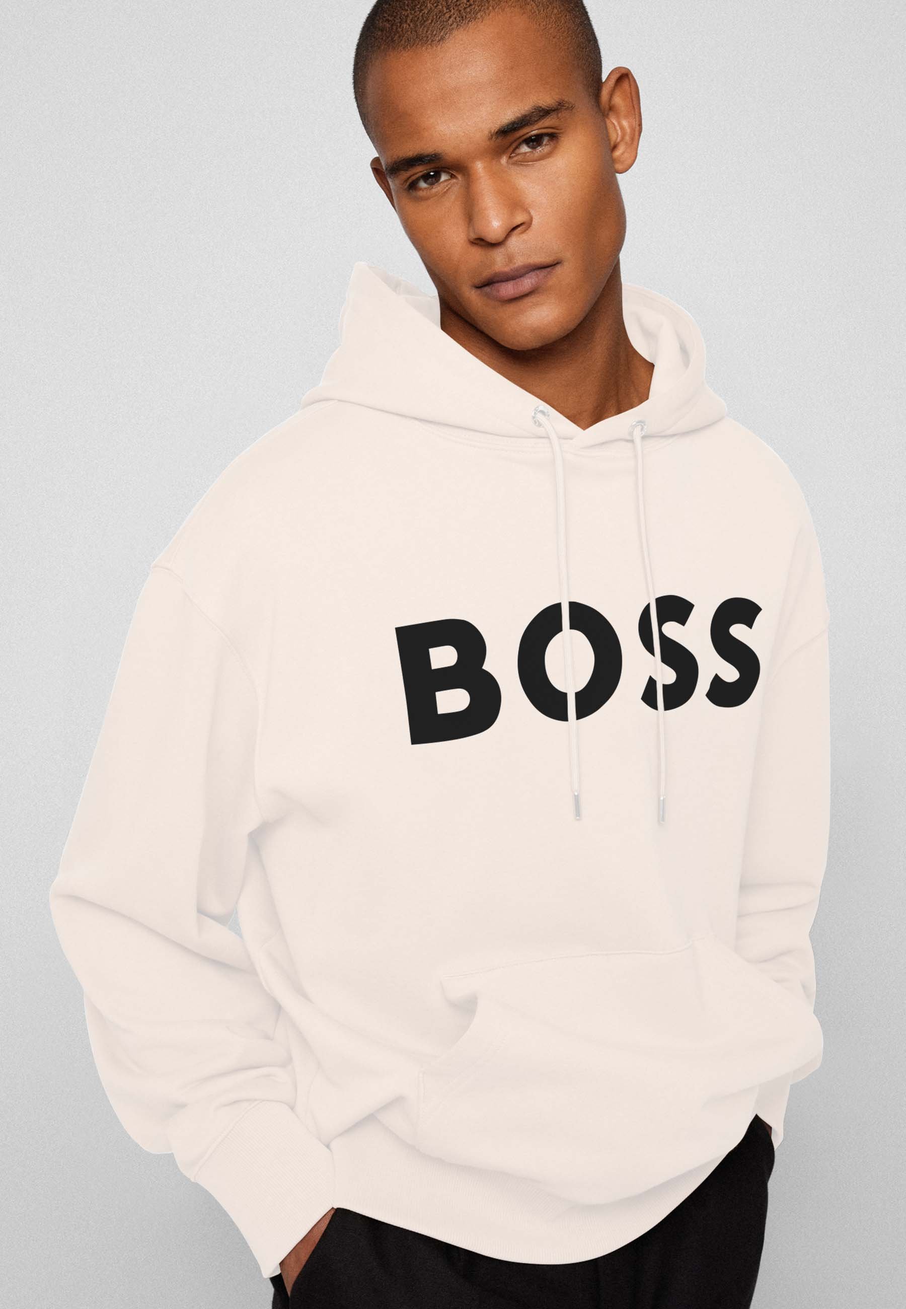 Boss white hoodie store
