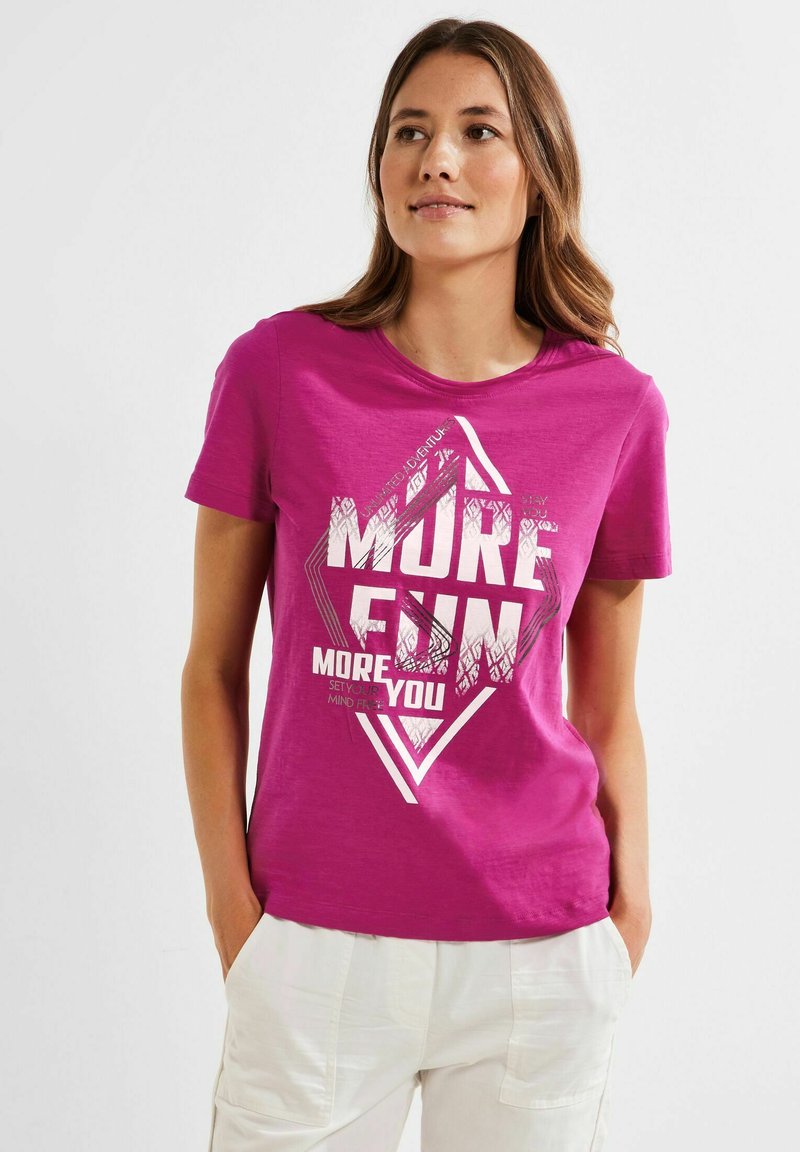 Cecil WORDINGPRINT - Print T-shirt - pink - Zalando