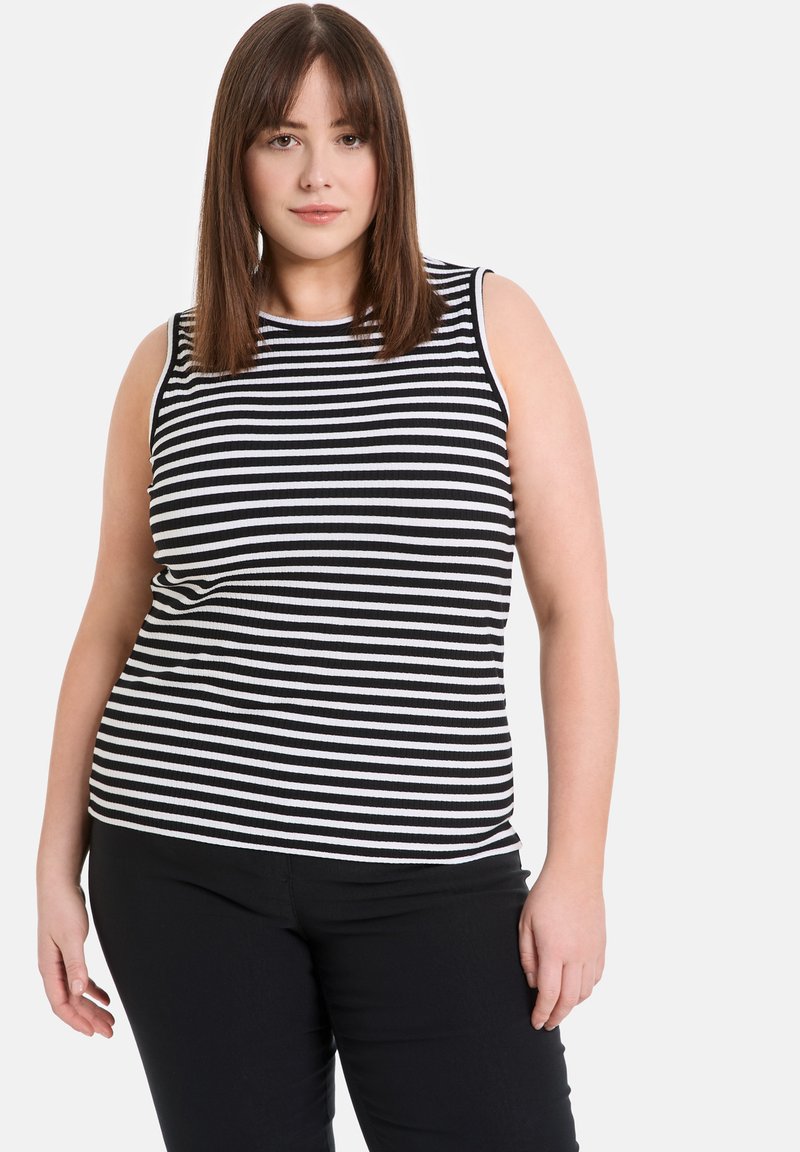 Samoon Viršus - black white ringel/juoda - Zalando.lt