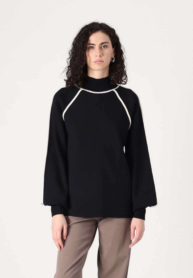 YAS Tall YASCORA HIGN NECK - Striktrøje - black/sort - Zalando.dk