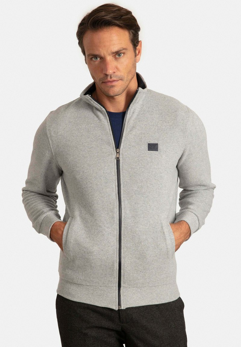 Jacey Quinn 2 POCKET SOFT TOUCH FULL - Felpa con zip - grey melange ...