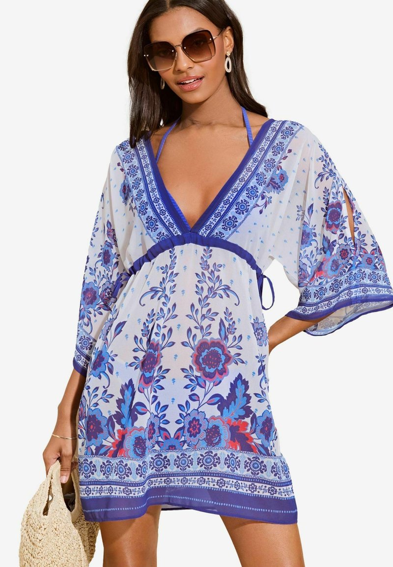Lipsy COVER UP KAFTAN - Freizeitkleid - blue white/blau - Zalando.de