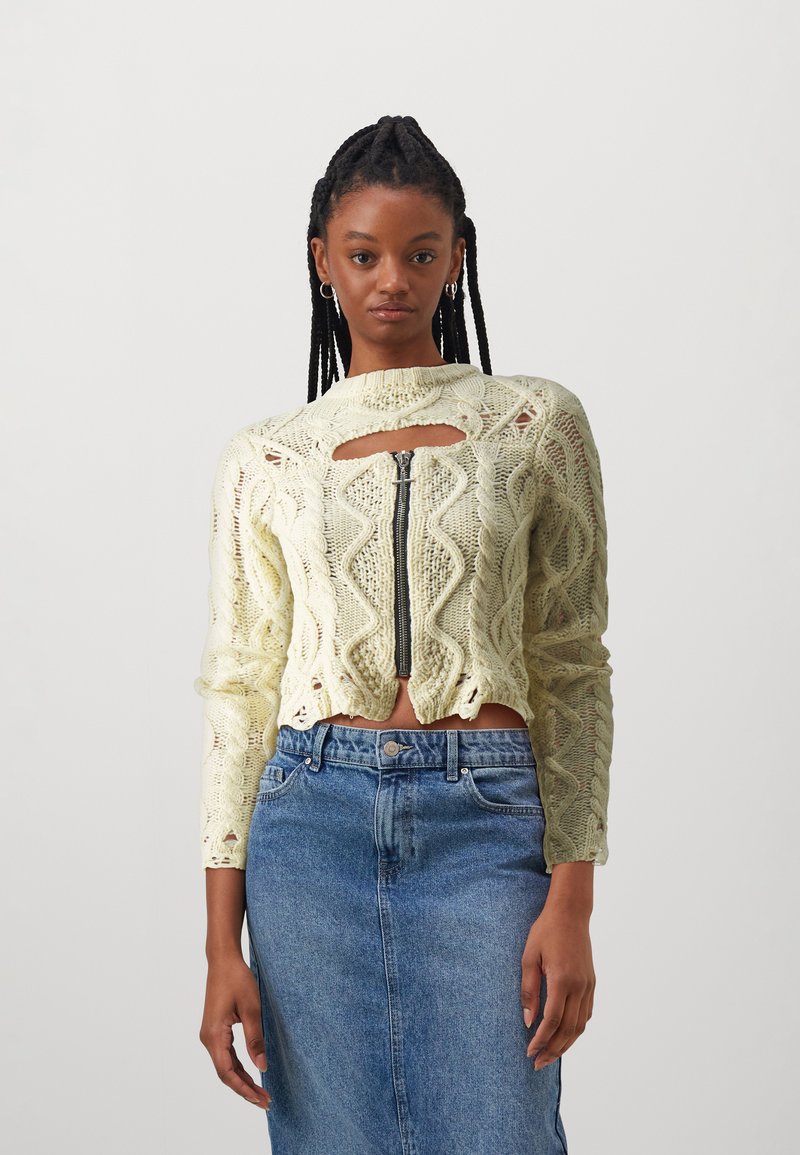 The Ragged Priest ZIP CABLE KNIT - Strickpullover - ecru/offwhite ...