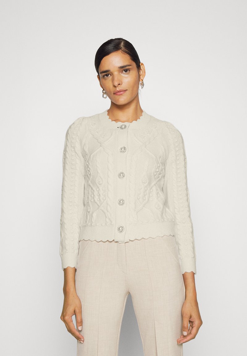 Needle & Thread FLOWER APPLIQUE SHORT CARDIGAN - Gilet - cream/écru ...