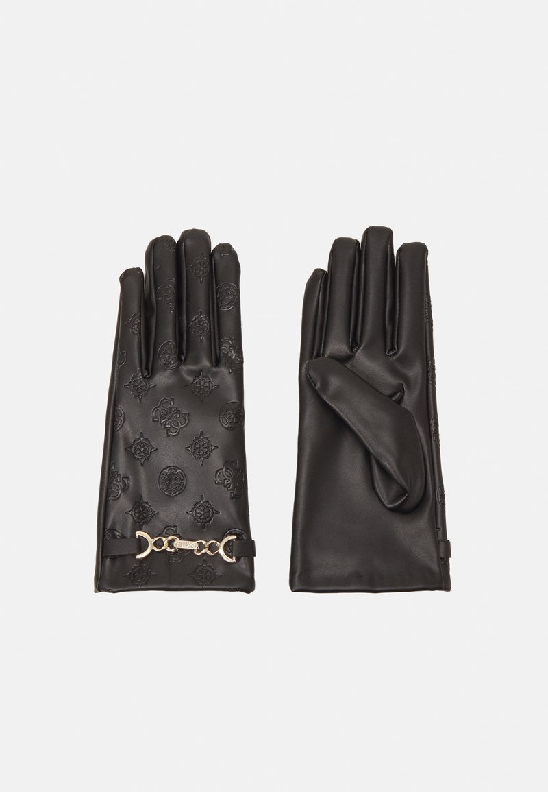 Guess JAMES LOGO GLOVES - Gloves - black - Zalando.ie