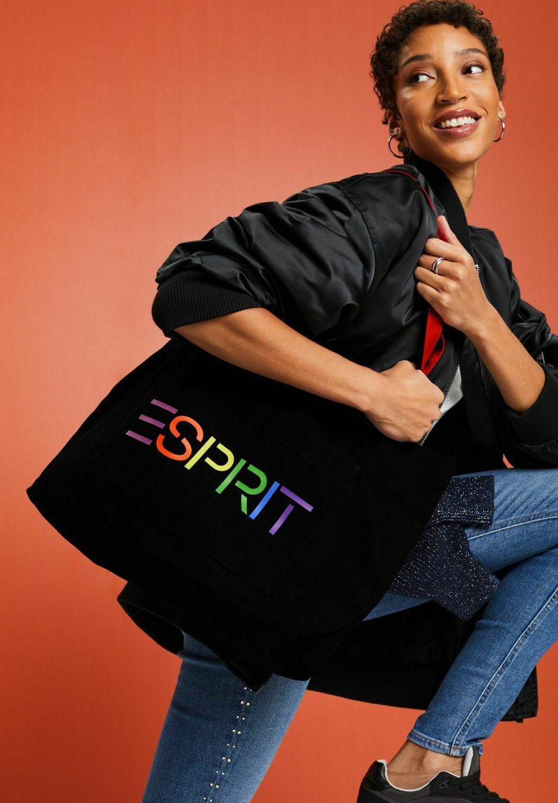 Esprit AUS MIT LOGODESIGN - Tote bag - black - Zalando