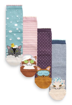 Next EMBROIDERED CAT FACES ANKLE SOCKS 4 PACK - Sokken - black/zwart ...