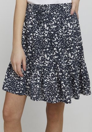 ICHI LISA - Jupe trapèze - total eclipse flower print/bleu roi - ZALANDO.FR