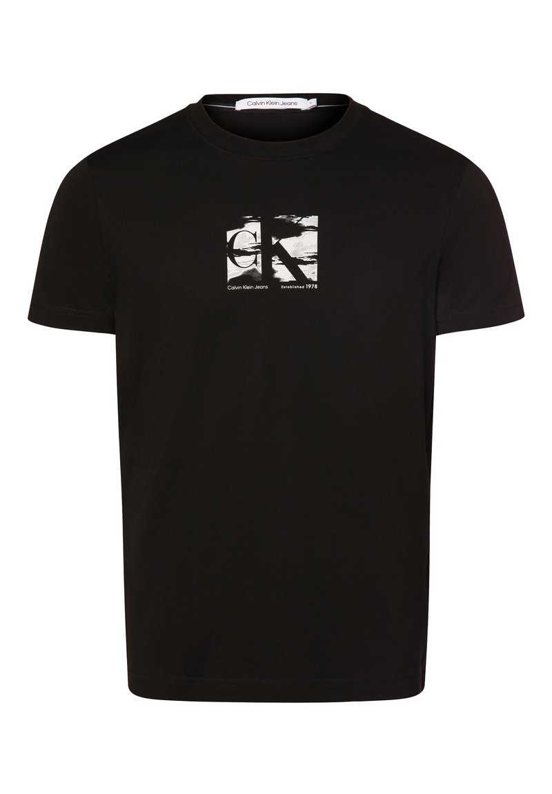 Calvin Klein Jeans SMALL BOX LOGO - Print T-shirt - ck black/black ...