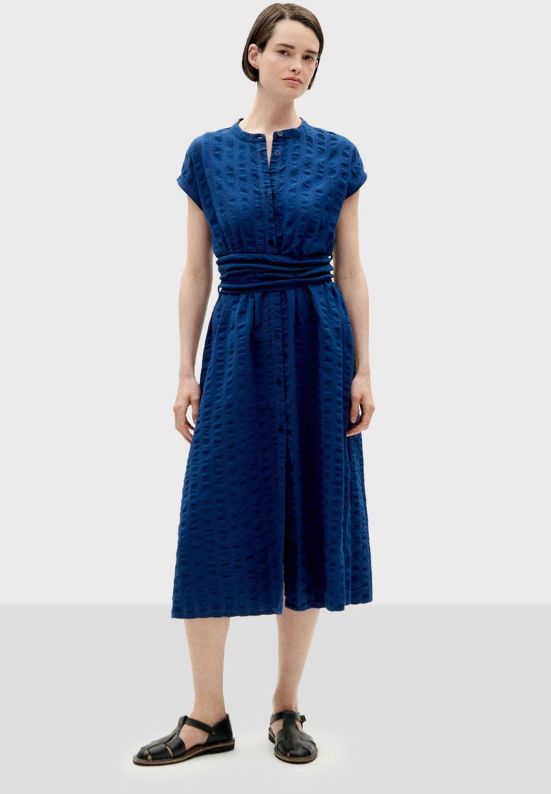 Thinking Mu GRETEL - Shirt dress - navy blue/neon blue - Zalando