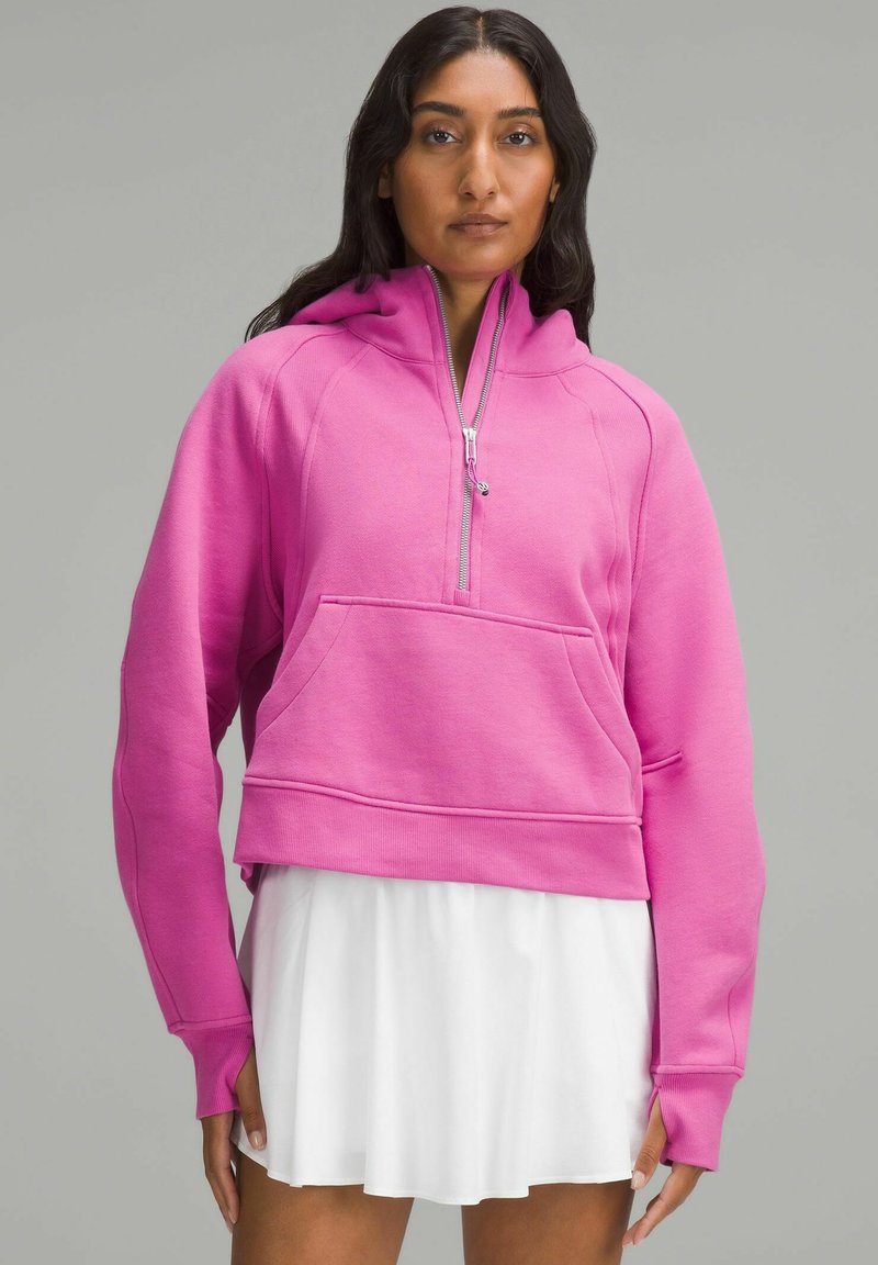 lululemon HALF-ZIP - Sweat à capuche - pow pink tone/rose - ZALANDO.BE