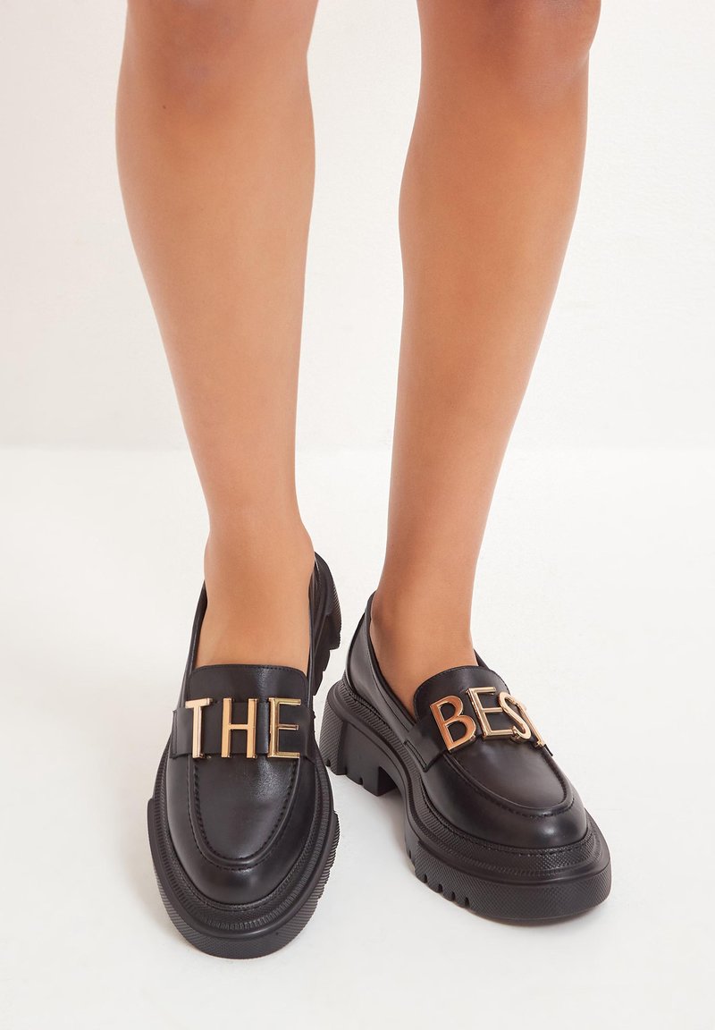 Cesare Gaspari FOR LOVE - Mocassins - black/noir métallisé - ZALANDO.FR