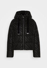 Guess LOGO HOODED JACKET - Chaqueta de invierno - jet black/negro ...