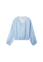 TOM TAILOR MIT ALLOVER PRINT - Bluse - blue white flower allover/hellblau - Zalando.at