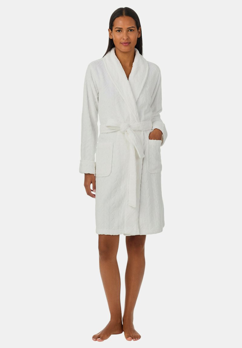 Lauren Ralph Lauren SHAWL COLLAR - Dressing gown - weiß/white - Zalando