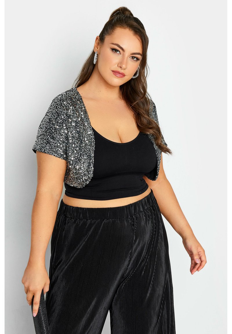 Yours Clothing SEQUIN EMBELLISHED BOLERO SHRUG - Blouse - silver ...