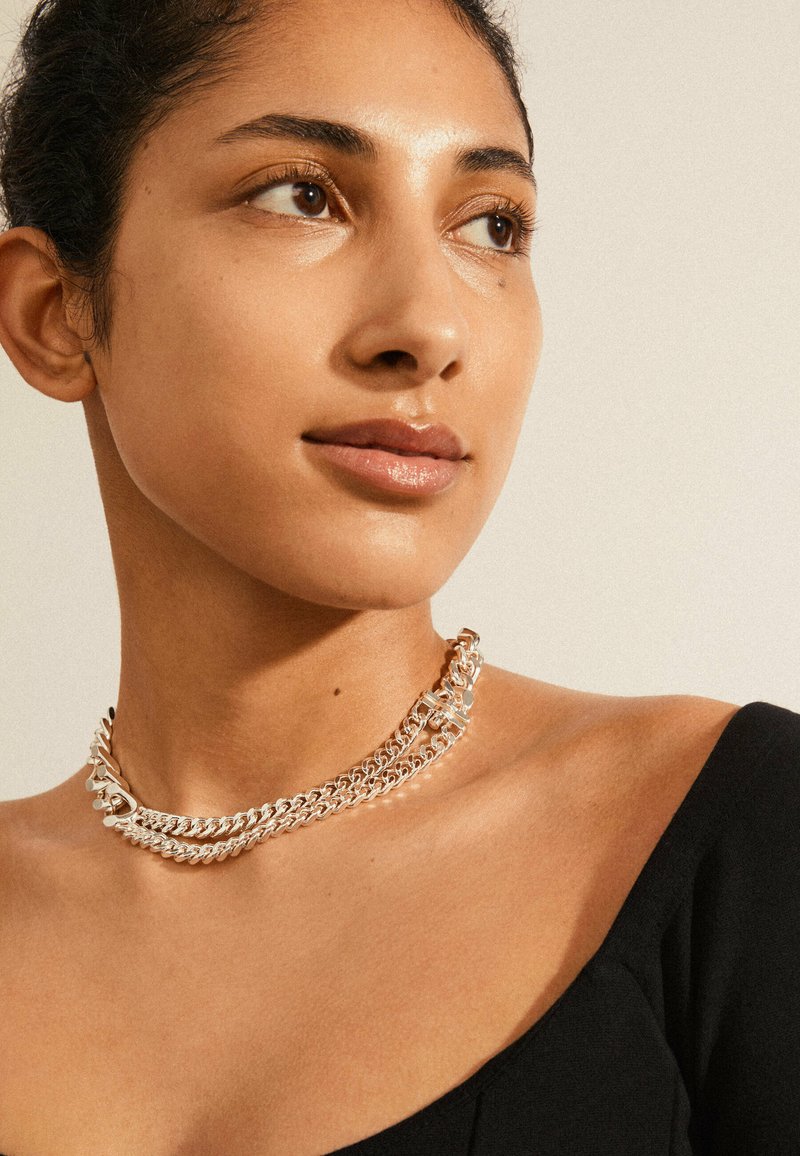 Pilgrim FRIENDS CHUNKY CURB CHAIN - Necklace - silver plated/silver ...